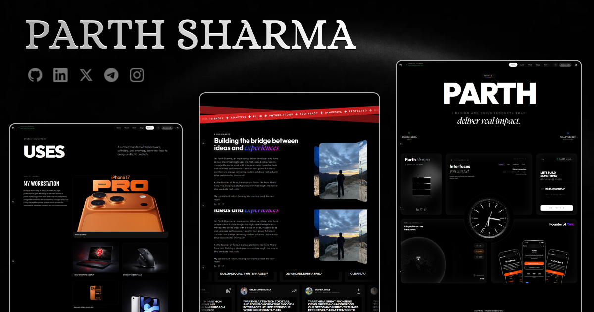 Parth Sharma - Developer, Freelancer & Founder; Problem Solver